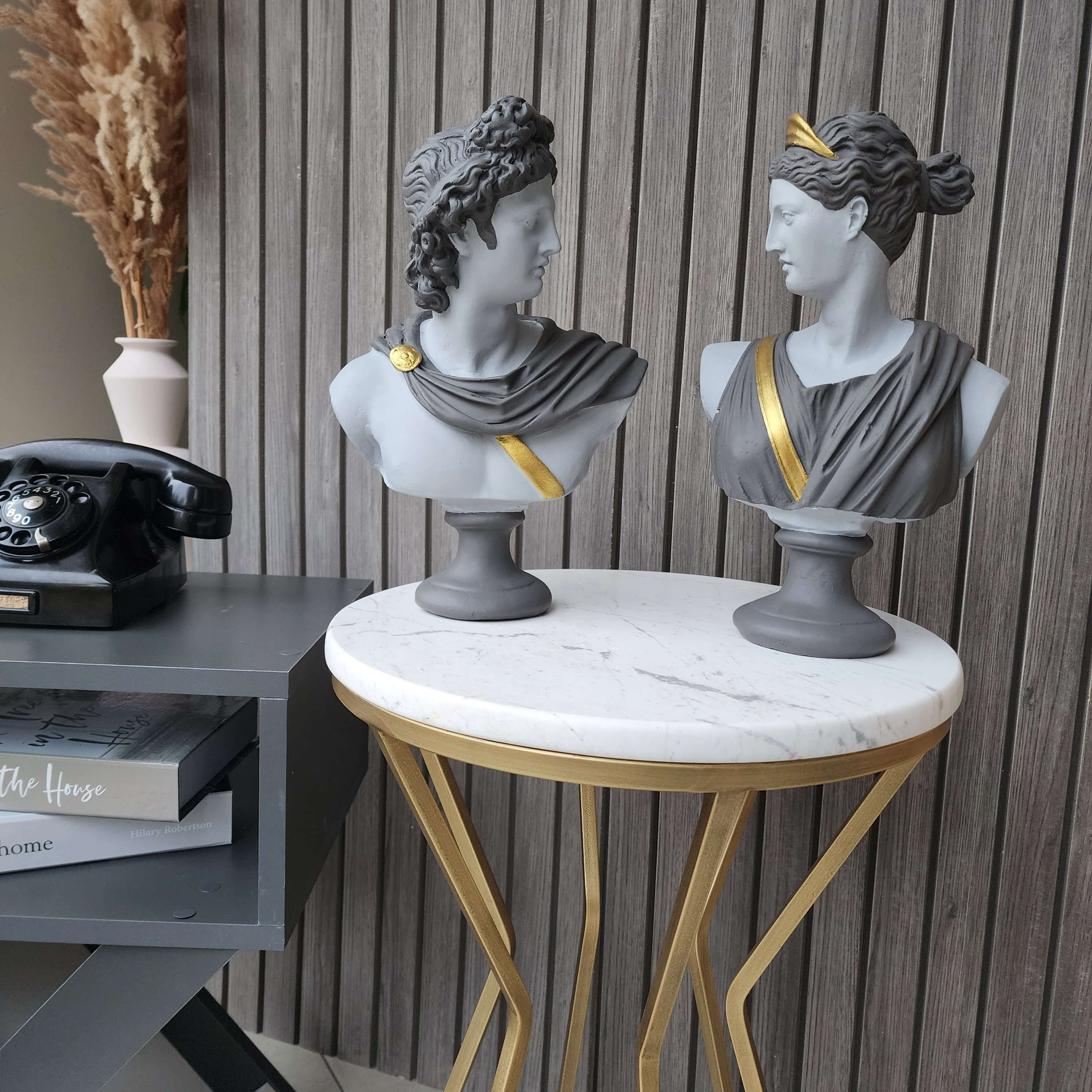 Apollo and Diana Statue, Set 2 Busts God Apollo & Goddess Artemis Diana ...