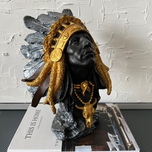 Native American Indian Chef Sculpture, Red Indian Statue, Indian Chef ...