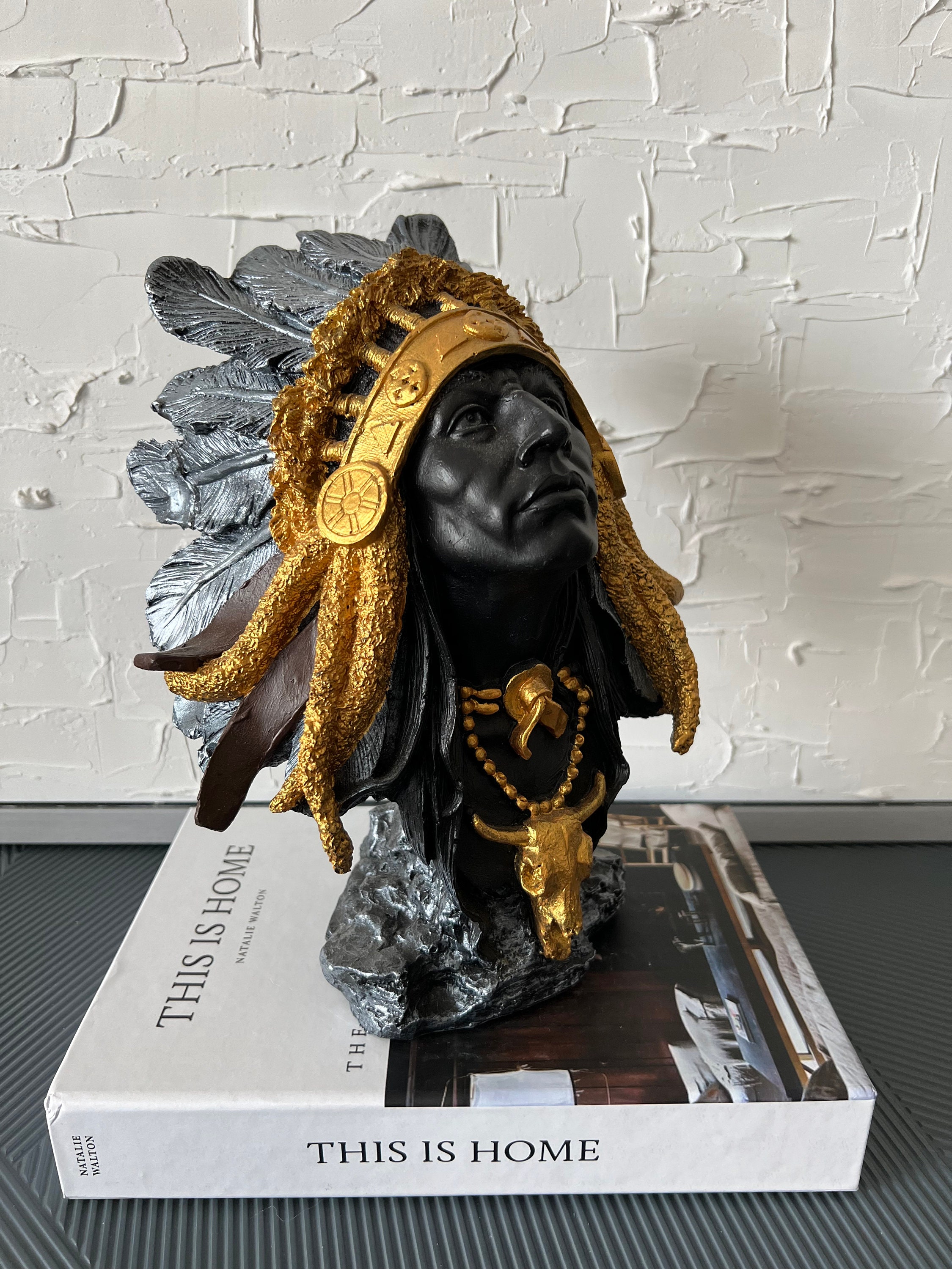 Native American Indian Chef Sculpture, Red Indian Statue, Indian Chef ...