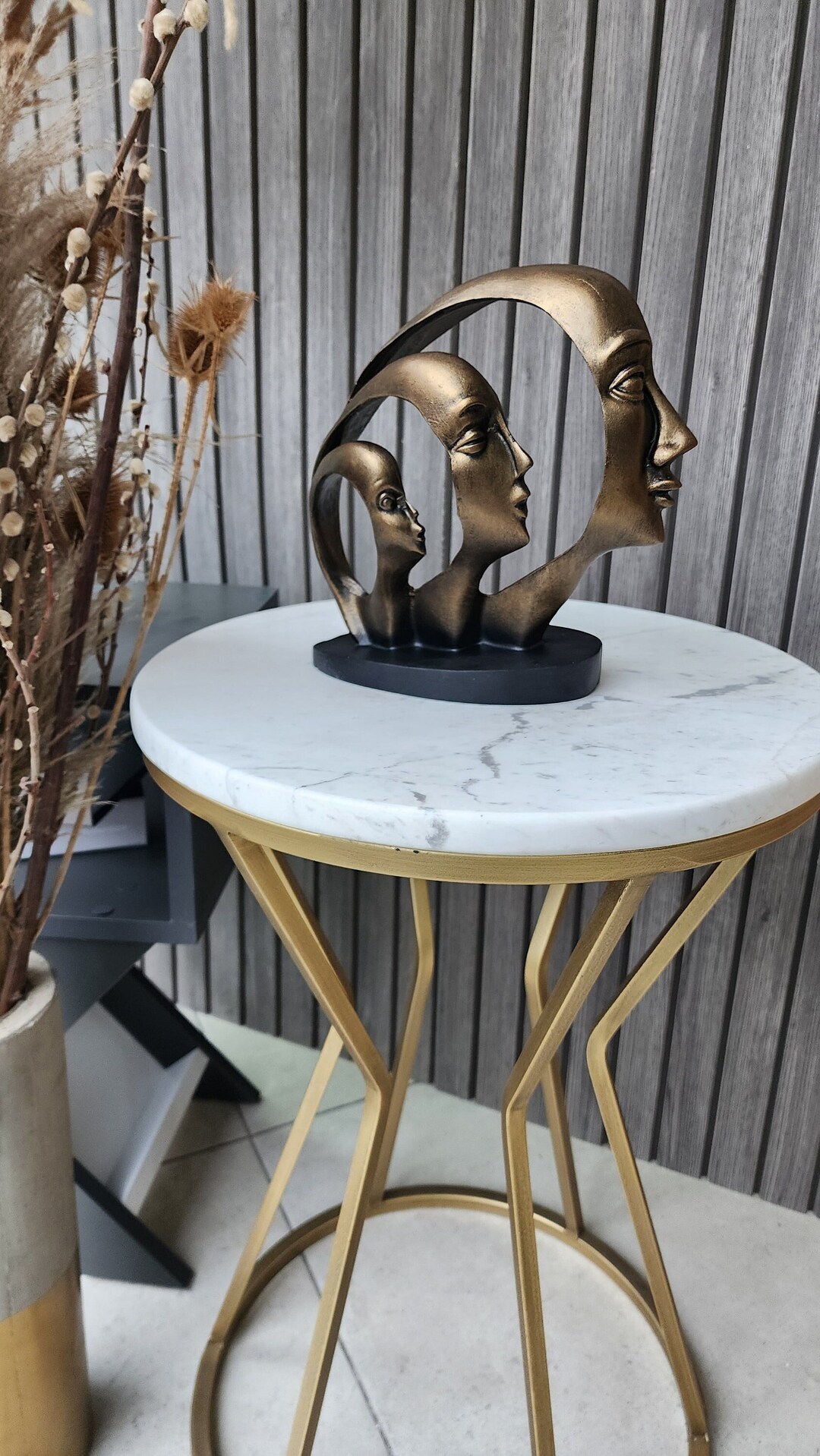 Three Faced Family Mask,12.60 Inches, Gifts for Family, Bust Sculpture ...