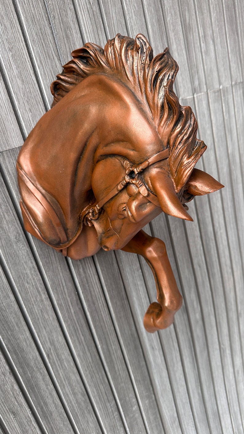Antique Bronze Horse Sculpture Wall Art, Large Horse Head Sculpture ...