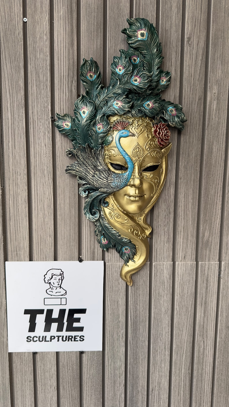 Venetian Wall Mask With Peacock, Venetian Wall Mask, Venice Mask Statue ... Venetian Wall Mask With Peacock, Venetian Wall Mask, Venice Mask Statue ...