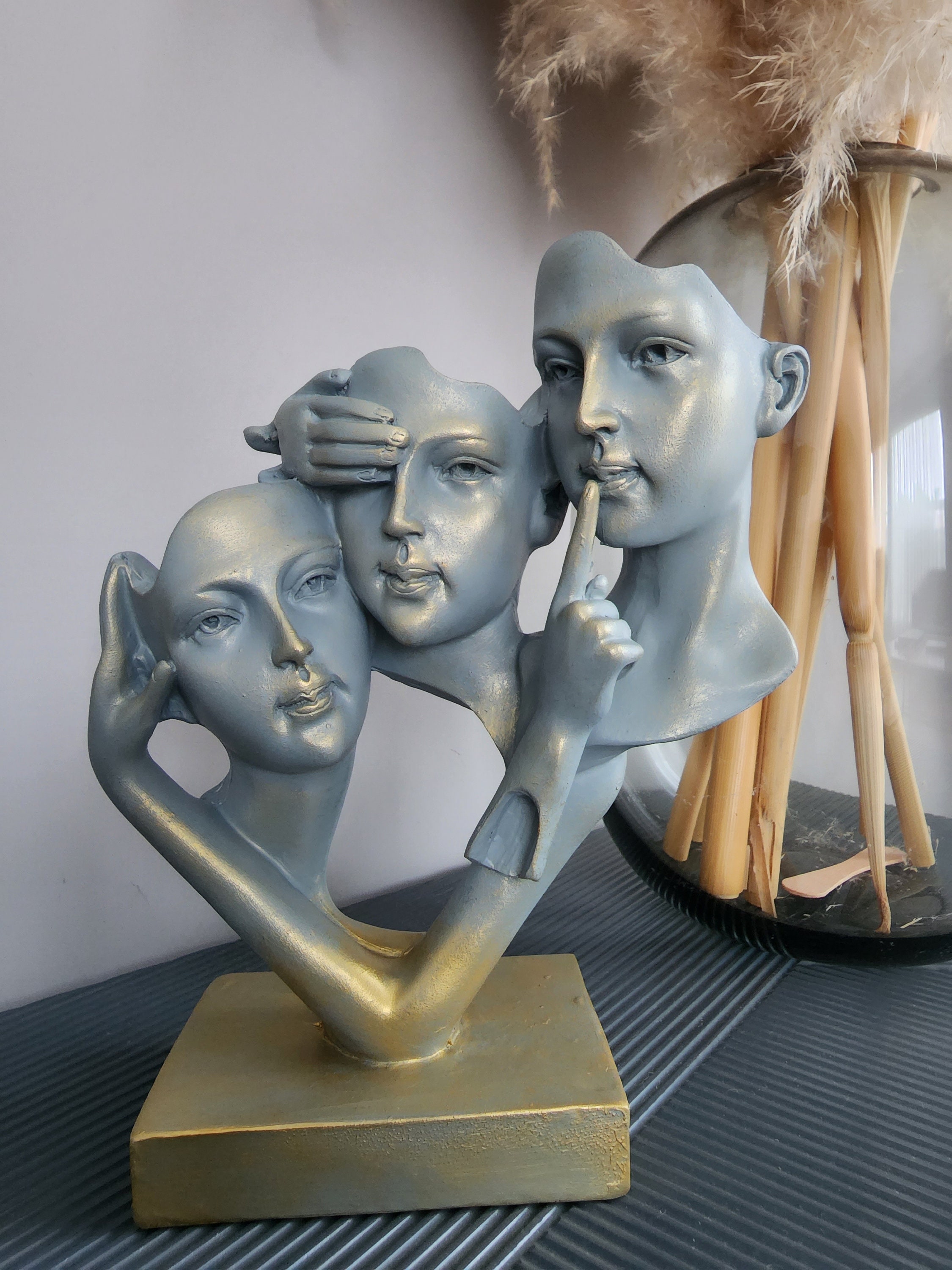 See No Evil Hear No Evil Speak No Evil, Mask Sculpture Statue, Creative ...