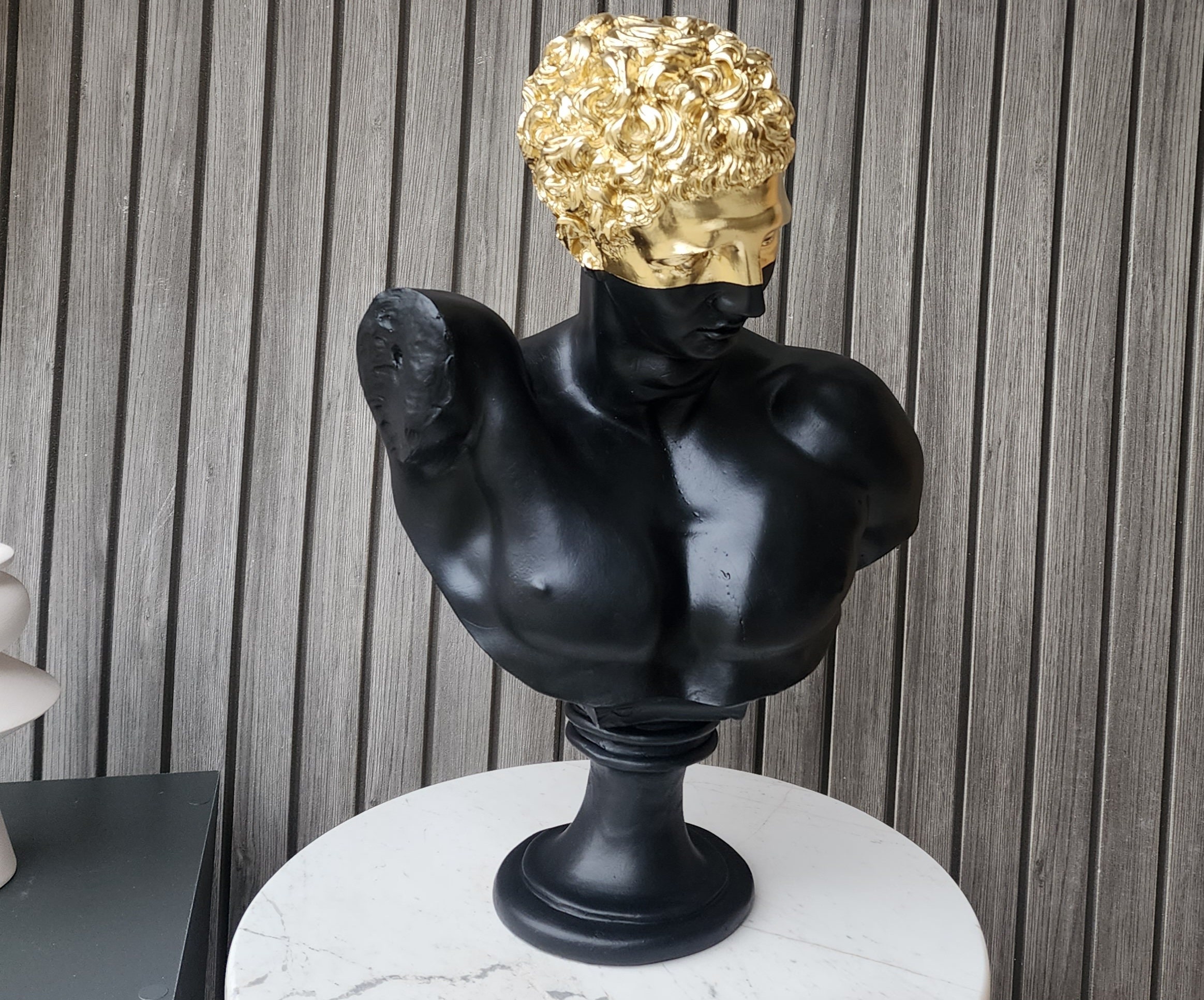 Large David Sculpture Statue David Bust Statue Black and - Etsy