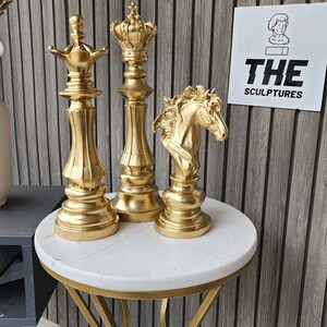 Luxury Chess Set Statue, 3 Pieces Chess Set, Chess Figurine, Chess Set ...