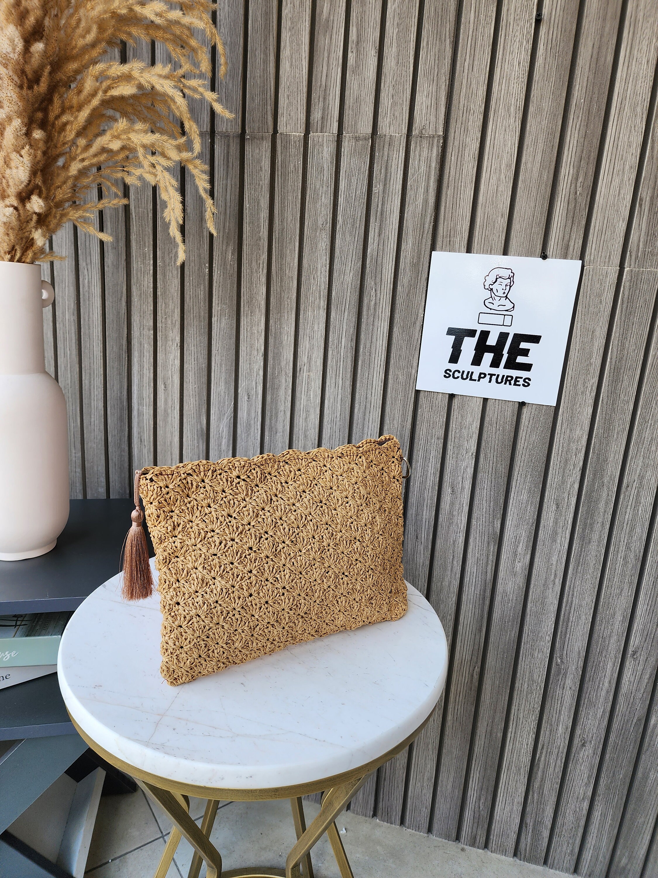 Knitted Lined Paper Rope Bag, Crochet Paper Rope, Shoulder Bag ...