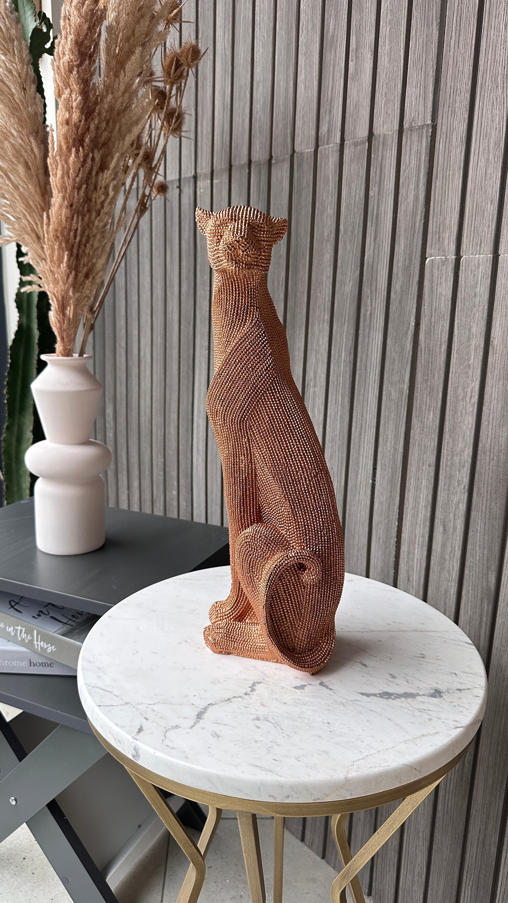 Gold Panther Statue, Panther Puma Statue, Panther Puma Sculpture ...