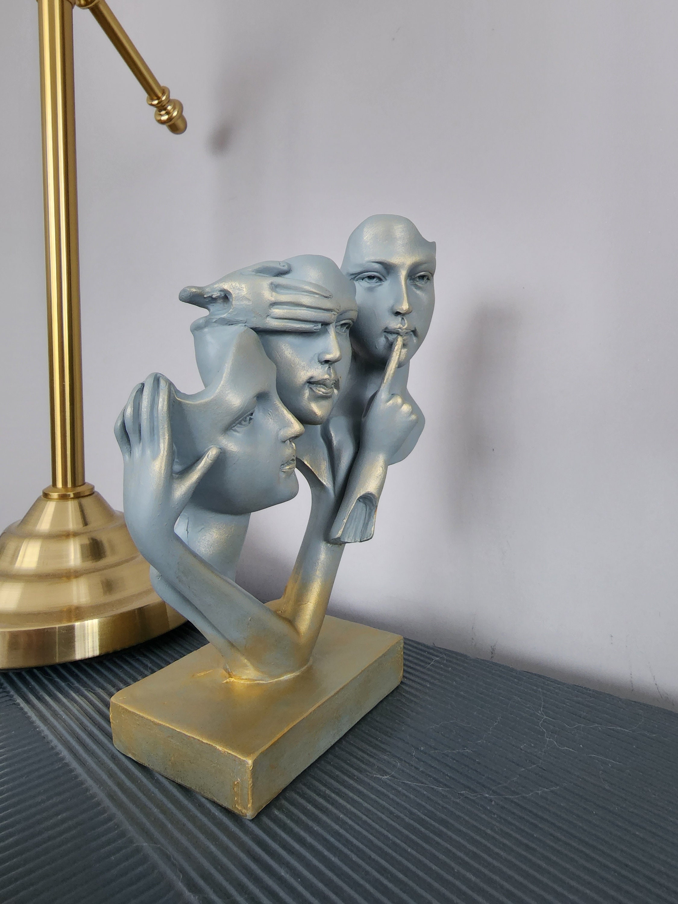 See No Evil Hear No Evil Speak No Evil, Mask Sculpture Statue, Creative ...