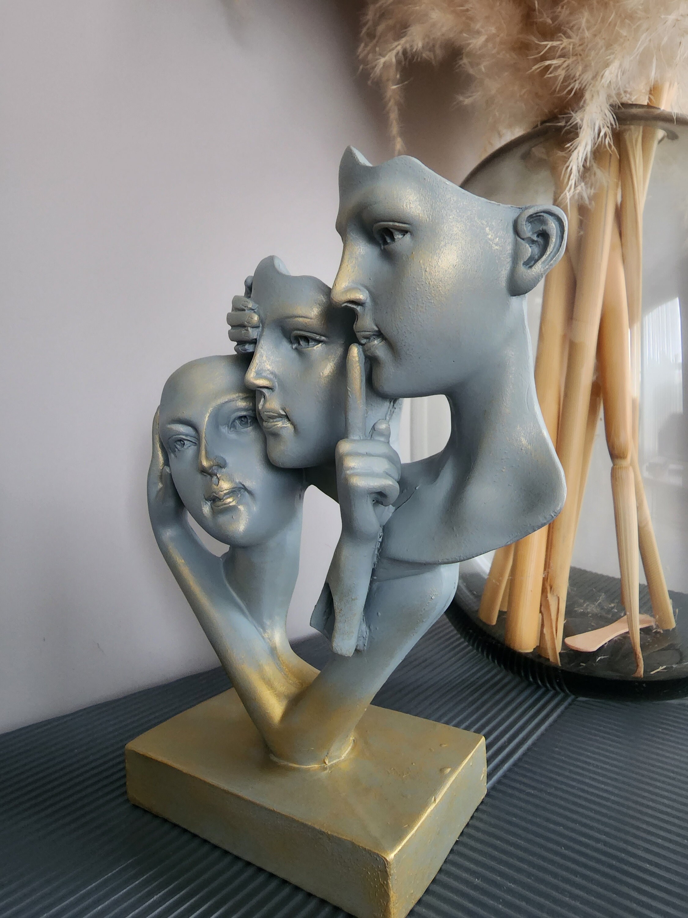 See No Evil Hear No Evil Speak No Evil, Mask Sculpture Statue, Creative ...