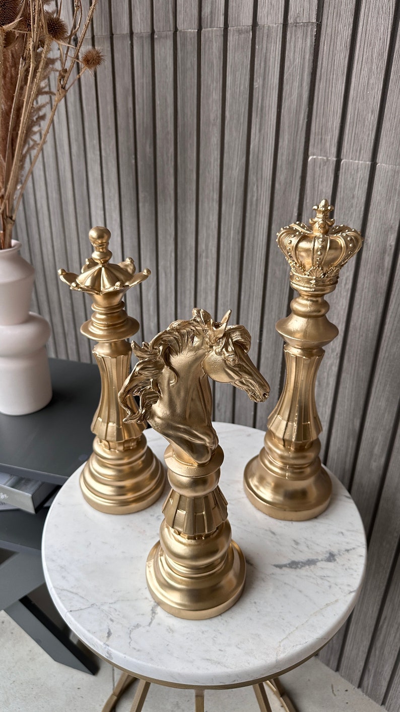 Luxury Chess Set Statue 3 Pieces Chess Set Chess Figurine - Etsy