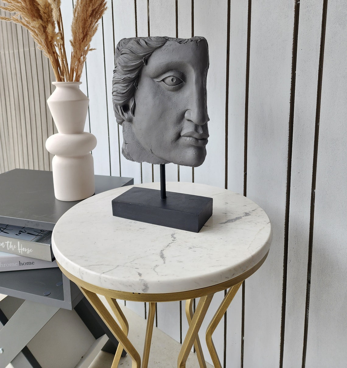 Ancient Greek Statue, Ancient Greek Half-face Statue, Greek Bust Statue ...