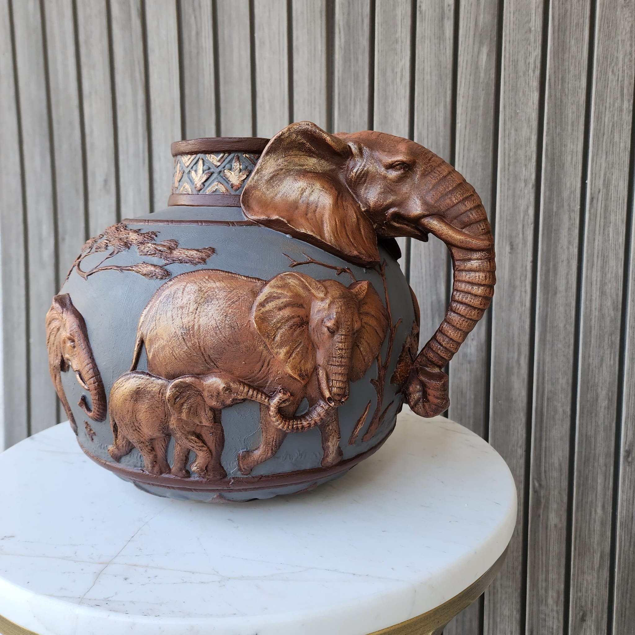 Elephant Figure Safari Vase: Hand-painted Polyester Home Decor - Etsy