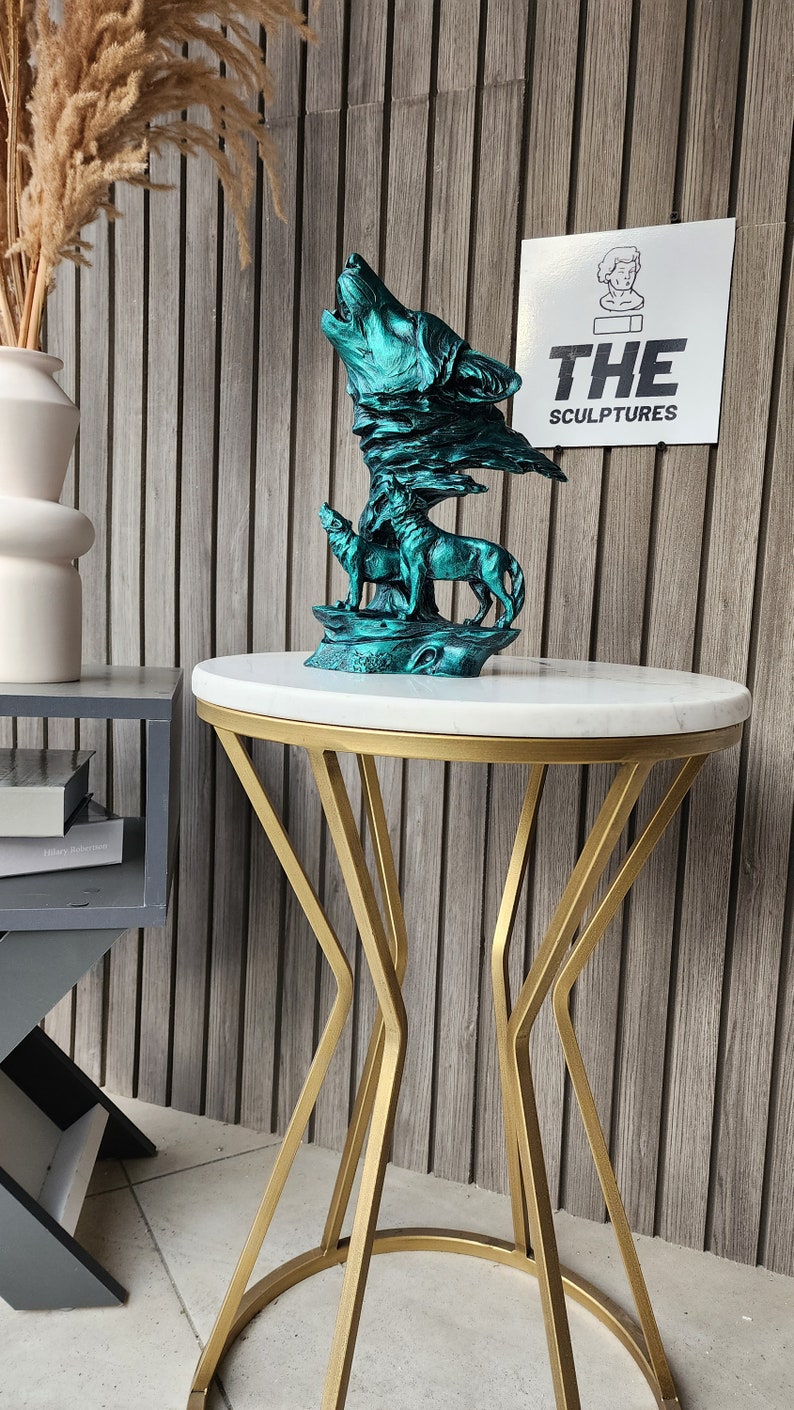 Wolf Family Statue, Howling Wolf Sculpture, Howling Wolf Figurine, 3 ...