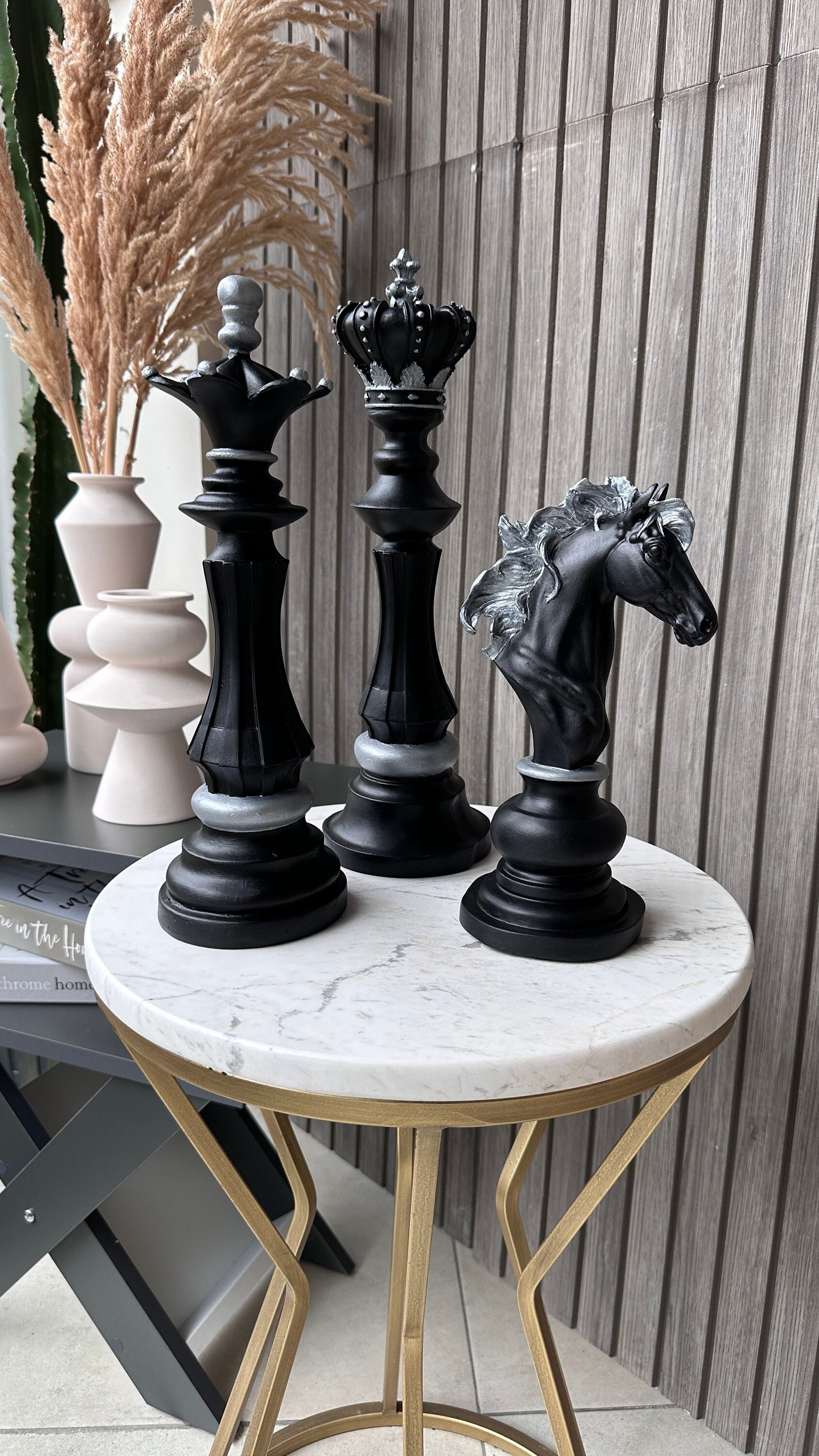 Luxury Chess Set Statue, 3 Pieces Chess Set, Chess Figurine, Chess Set ...