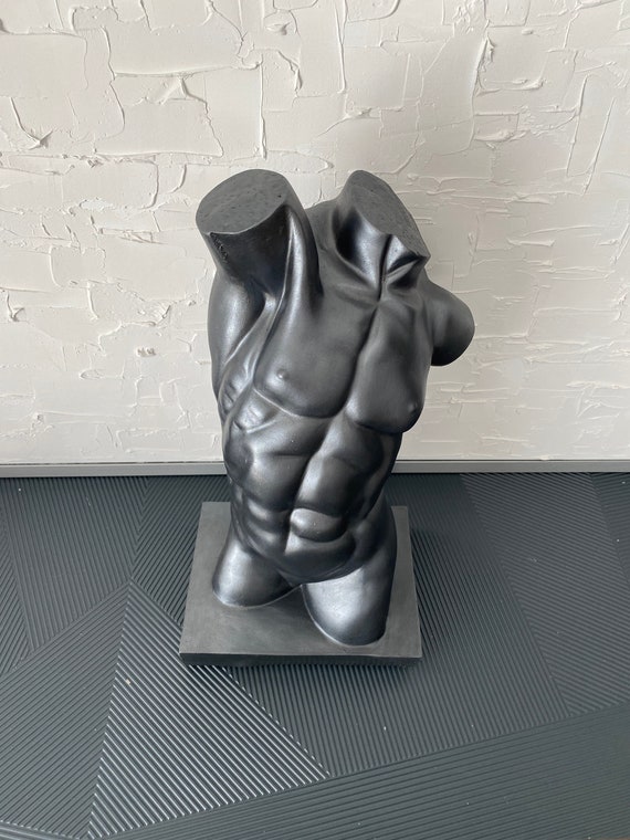 Design Torso Sculpture Silver Male Torso Statue Large Torso - Etsy