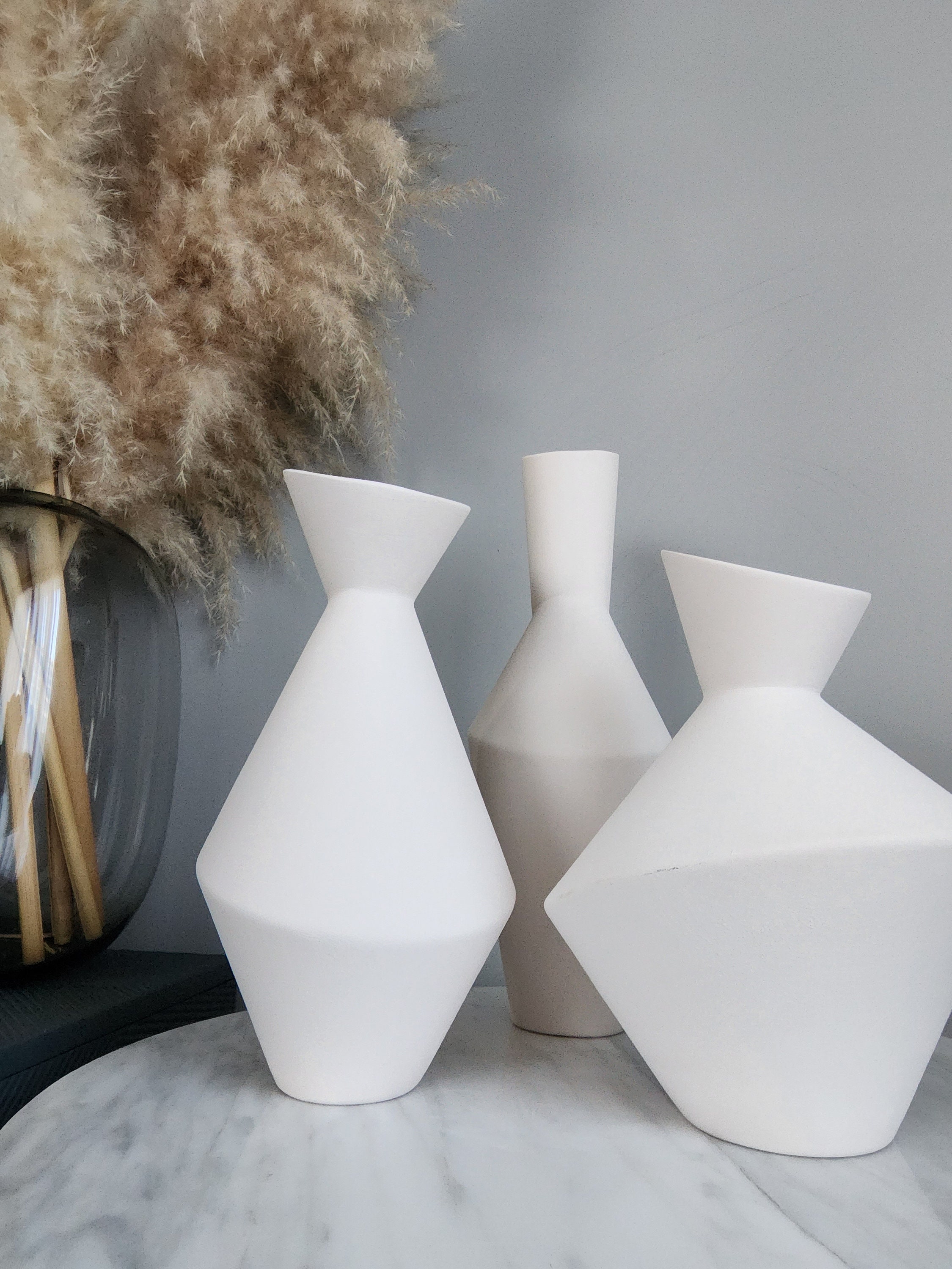 Set of 3 Ceramic Vases, Nordic Style Ceramic Vase, Nordic Decor ...
