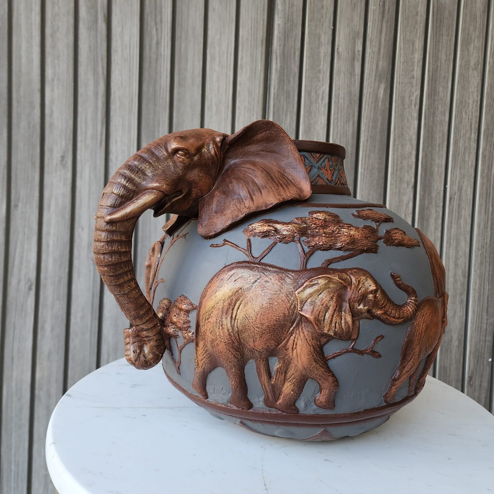 Elephant Figure Safari Vase, Elephant Vase, African Elephant Vase, Vase ...