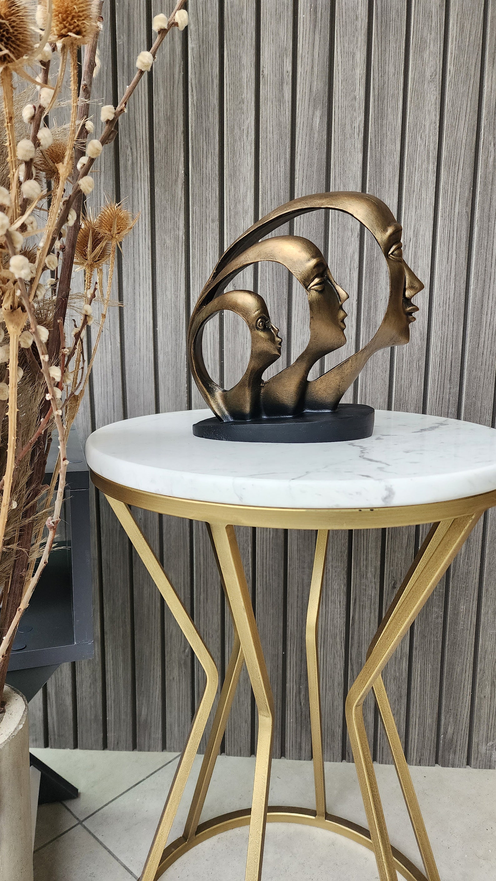 Three Faced Family Mask,12.60 Inches, Gifts for Family, Bust Sculpture ...