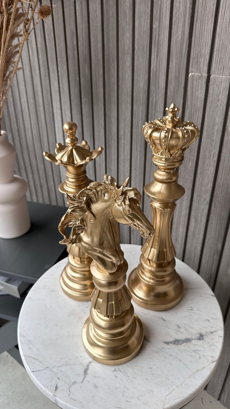 Luxury Chess Set Statue 3 Pieces Chess Set Chess Figurine - Etsy