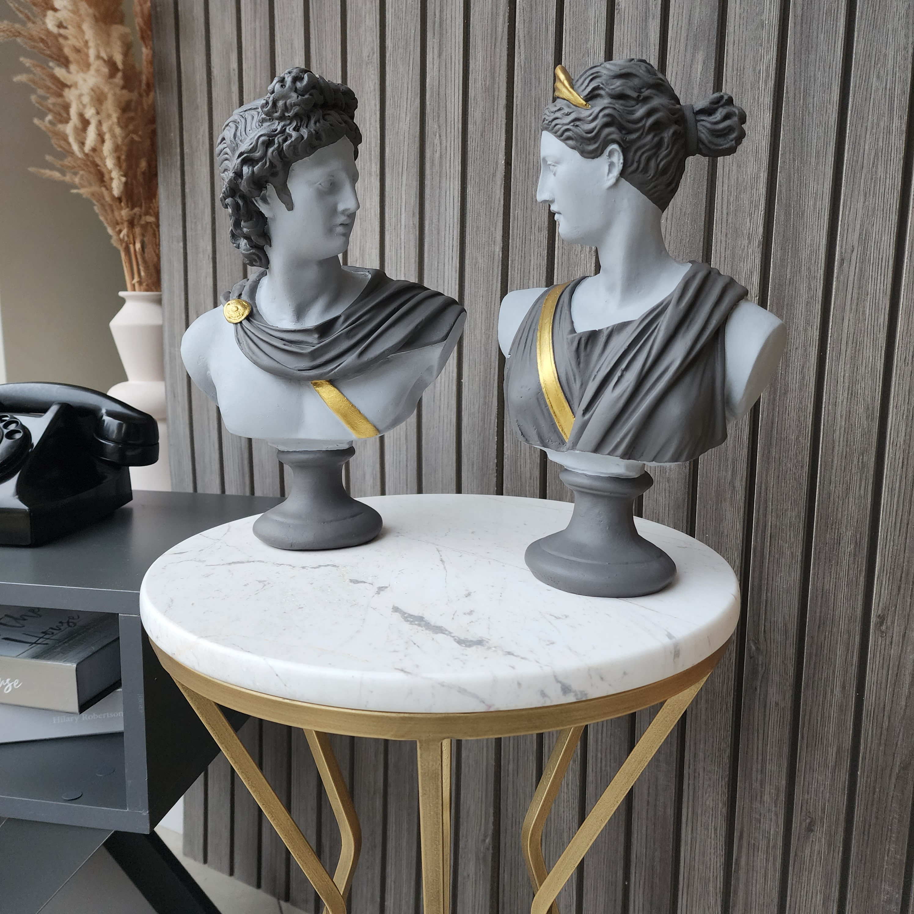 Apollo and Diana Statue, Set 2 Busts God Apollo & Goddess Artemis Diana ...