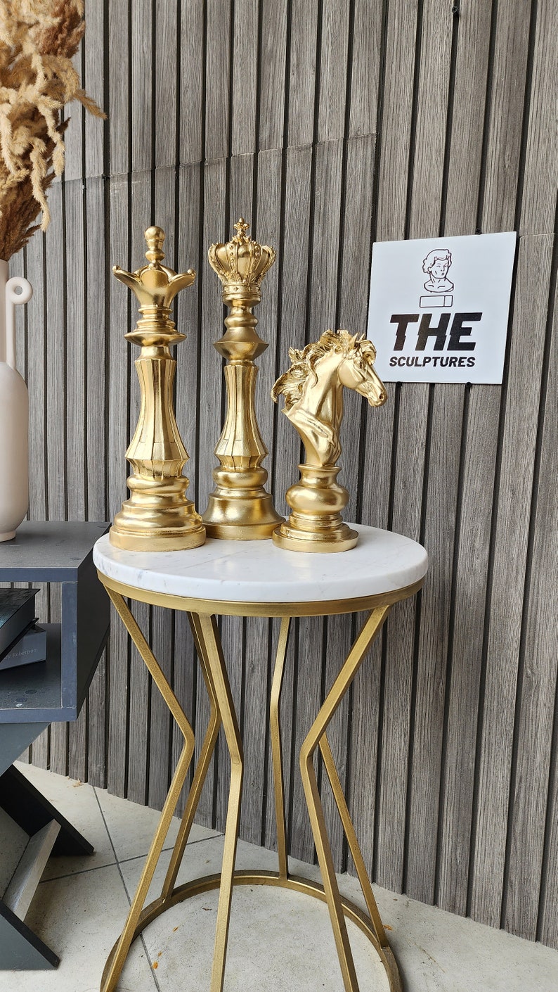 Luxury Chess Set Statue, 3 Pieces Chess Set, Chess Figurine, Chess Set ...