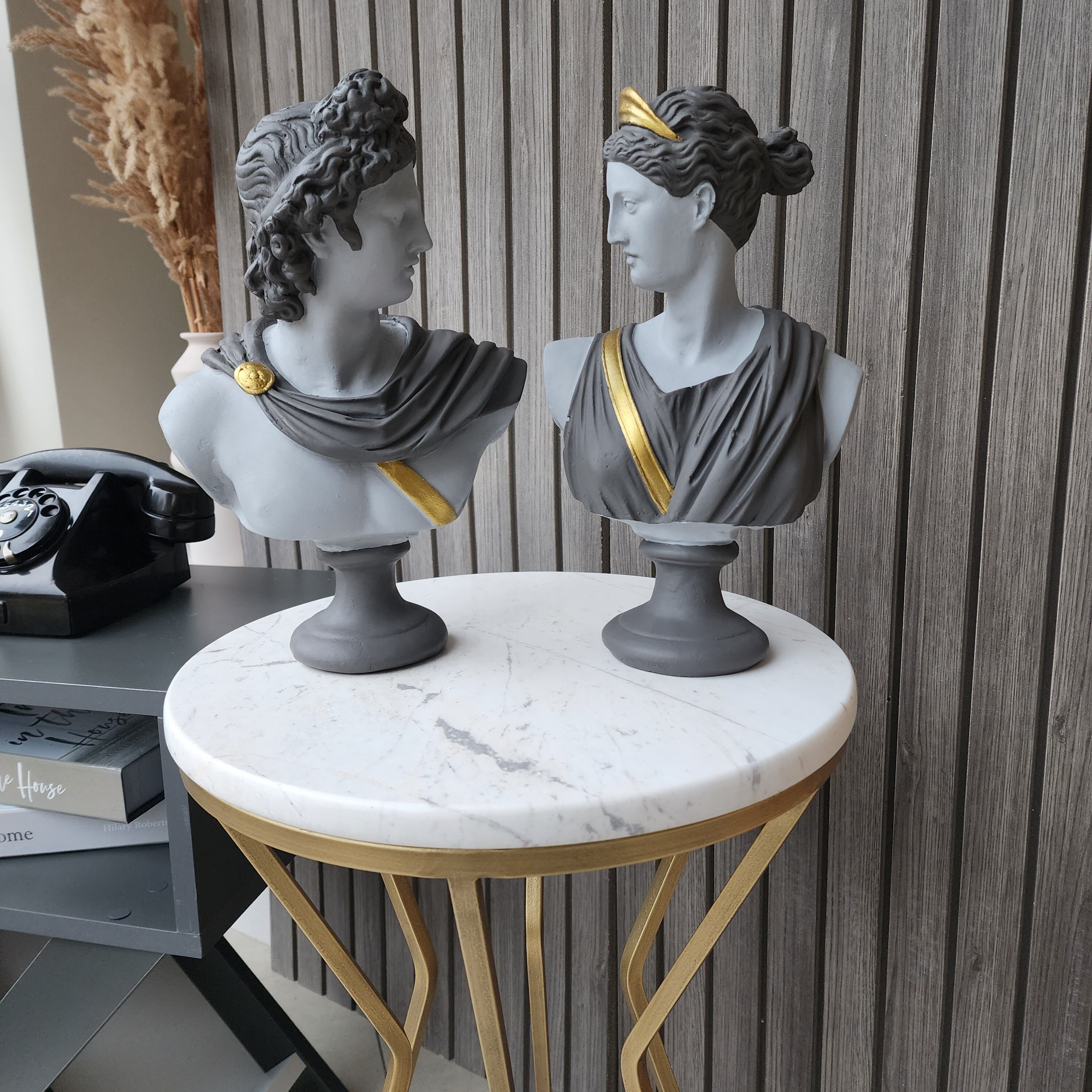 Apollo and Diana Statue, Set 2 Busts God Apollo & Goddess Artemis Diana ...