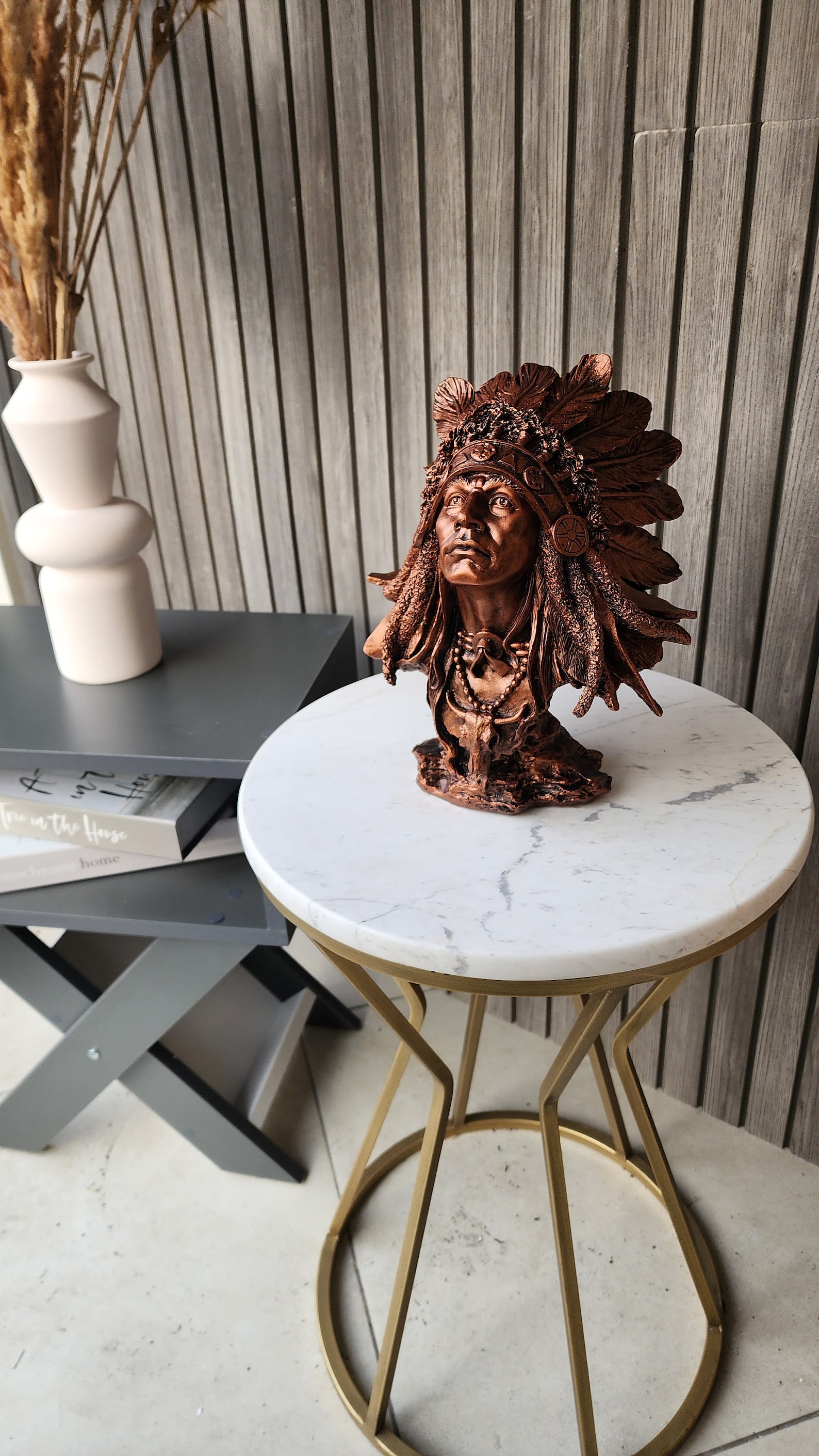 Native American Indian Chef Sculpture, Red Indian Statue, Indian Chef ...