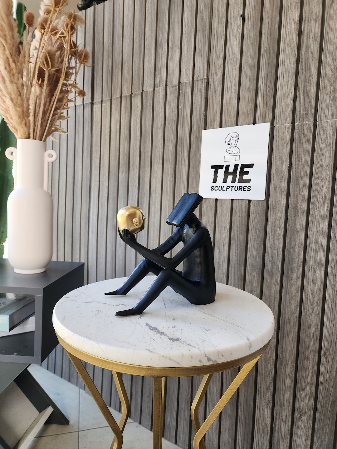 Self Reading Human Statue, Book Lovers Statue, Human Sculpture, Self ...