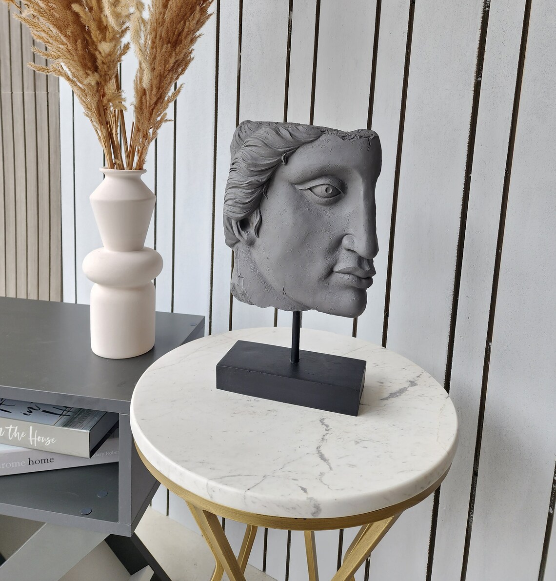 Ancient Greek Statue, Ancient Greek Half-face Statue, Greek Bust Statue ...