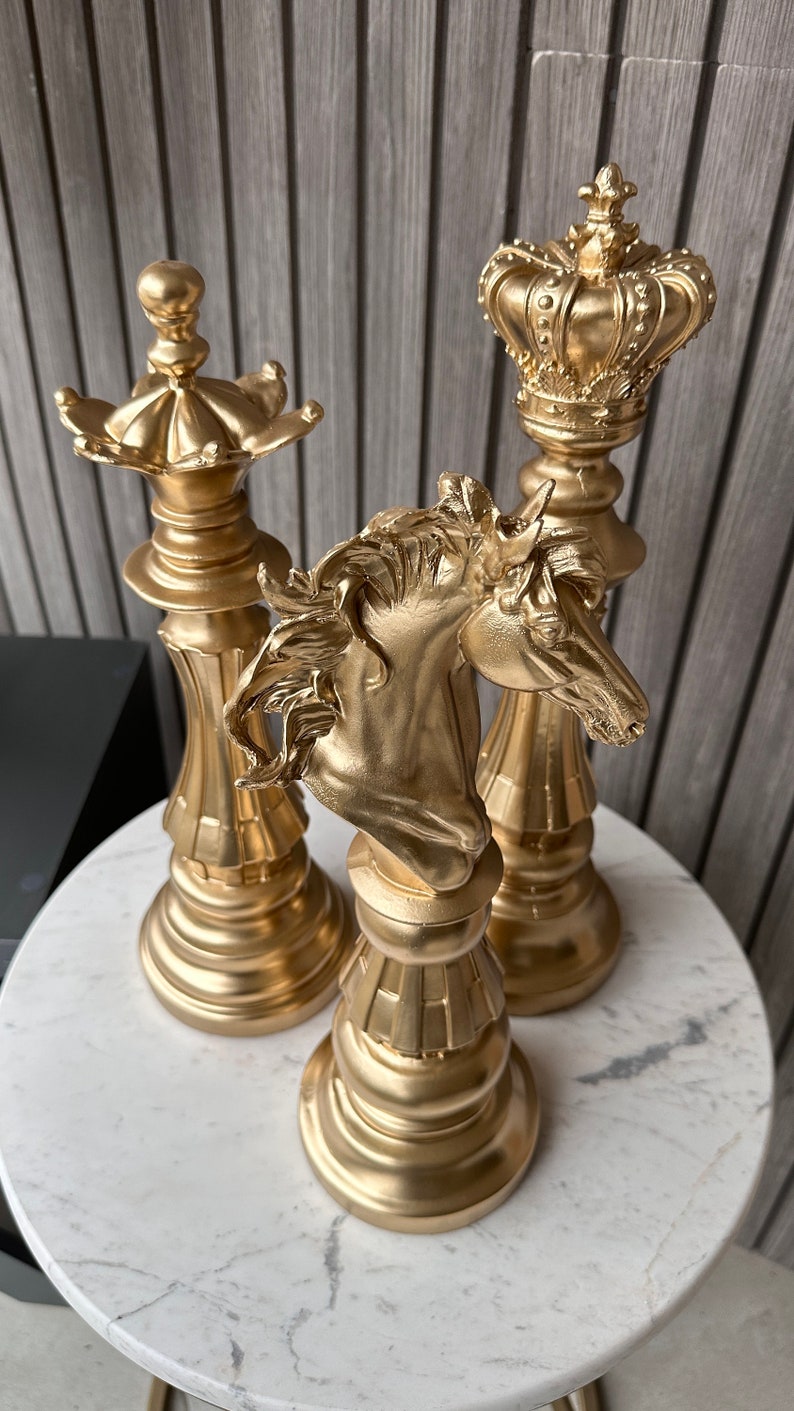 Luxury Chess Set Statue 3 Pieces Chess Set Chess Figurine - Etsy