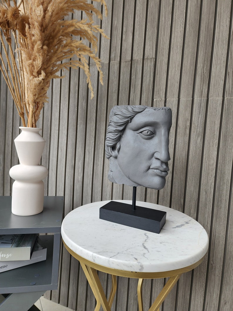 Ancient Greek Statue, Ancient Greek Half-face Statue, Greek Bust Statue ...