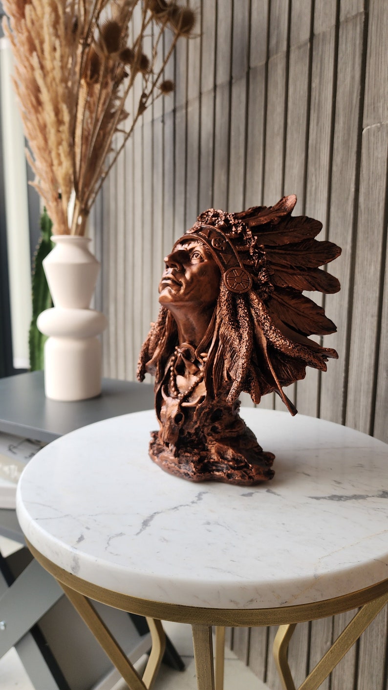 Native American Indian Chef Sculpture, Red Indian Statue, Indian Chef ...