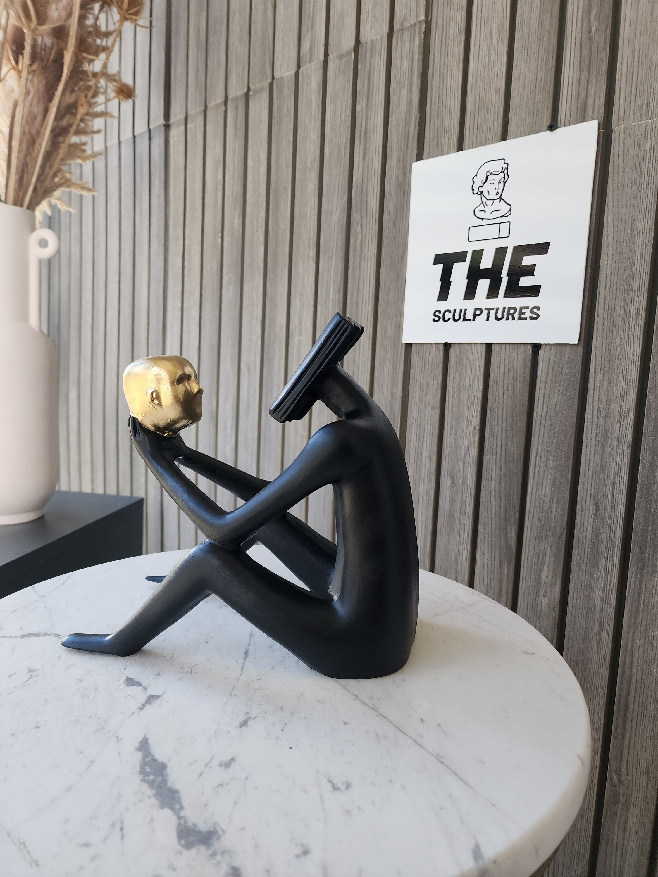 Self Reading Human Statue, Book Lovers Statue, Human Sculpture, Self ...