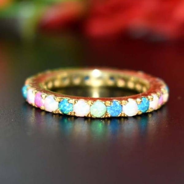 Rainbow Opal Ring - Etsy
