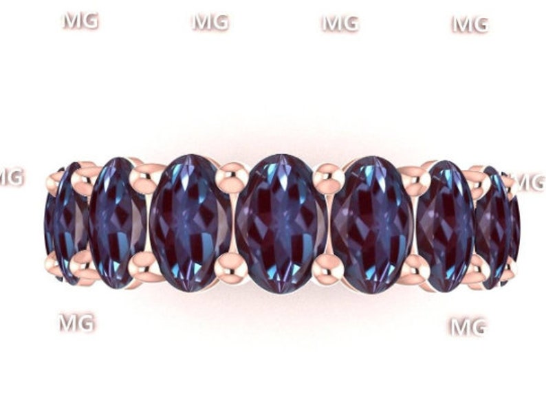 Alexandrite Eternity Ring, Dainty Ring, Rose Gold Ring, Silver Ring ...