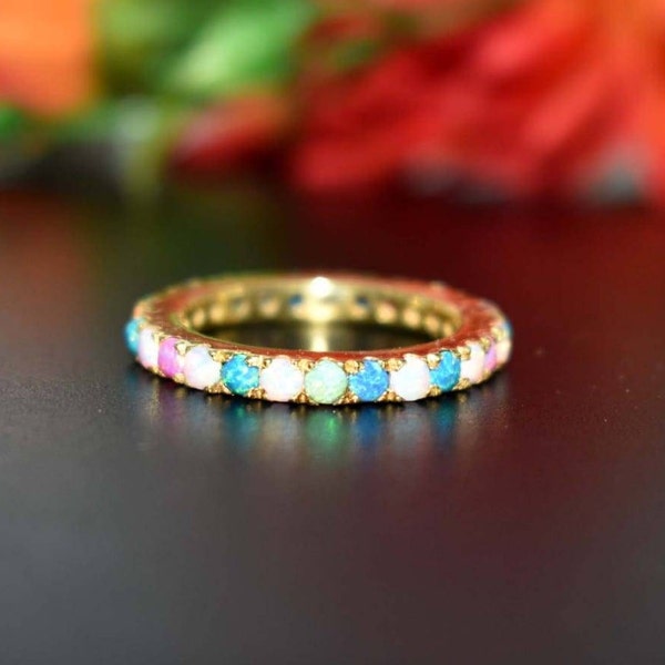 Rainbow Opal Ring - Etsy