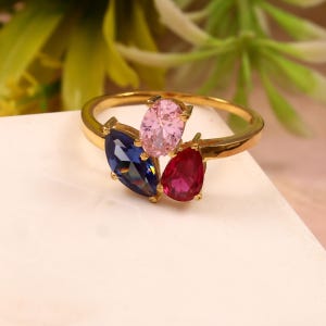 Unique Ruby Sapphire Wedding Ring Sterling Silver Blue Sapphire Ring ...