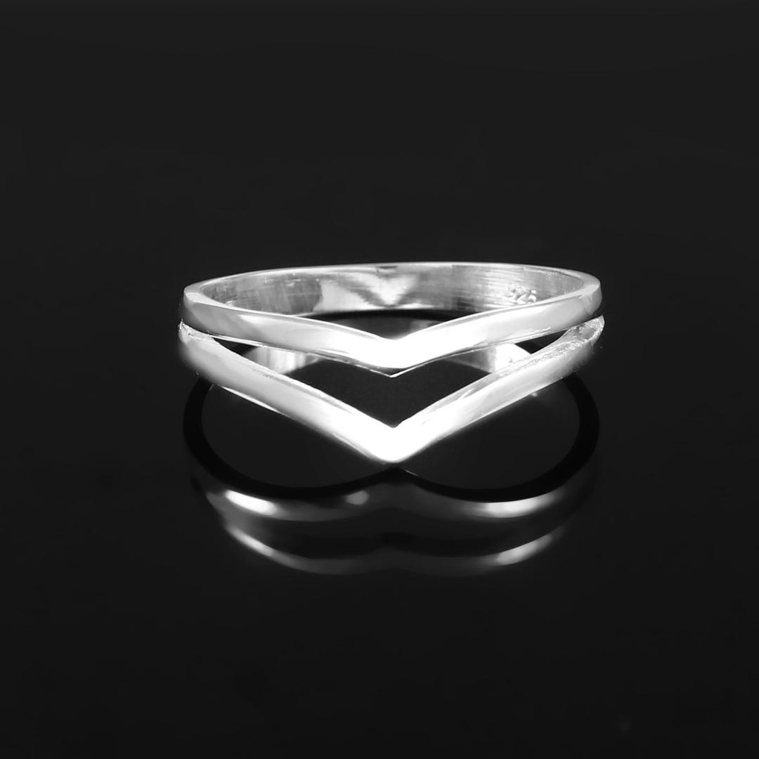 Wishbone Ring Handmade in Recycled Sterling Silver 925,plain Curved ...