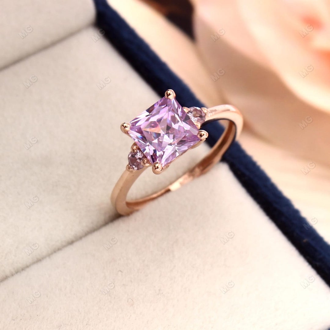 Pink Amethyst Ring Rose De France Ring 925 Sterling Silver - Etsy