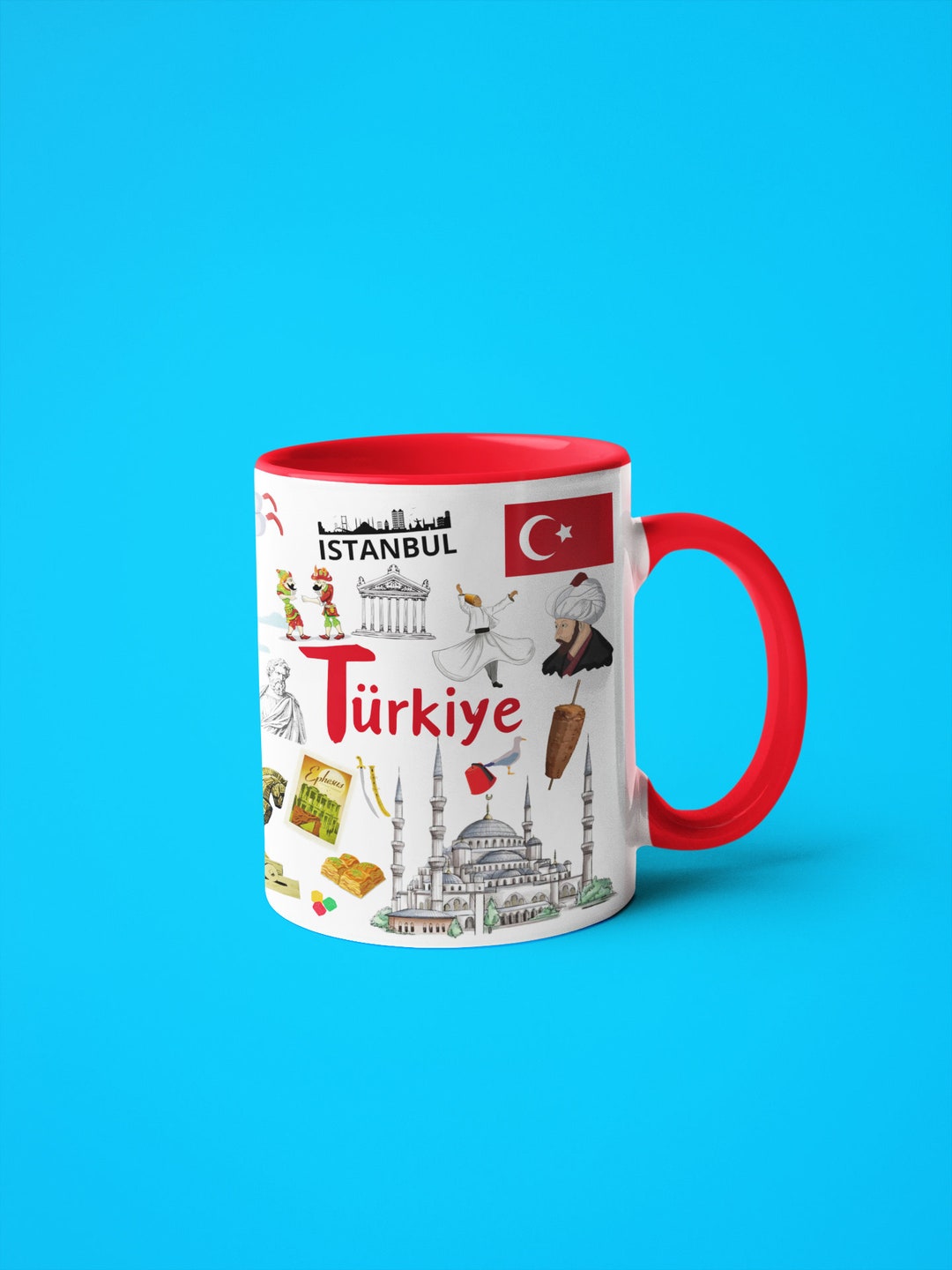 Countries Mug, Turkiye Mug,turkey Mug, İstanbul, Colorful, Coffie,gift ...