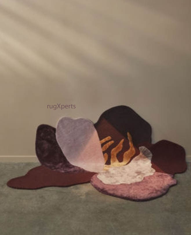 Modern Abstract Flower Shape Area Rug for Living Room , Bedroom ...