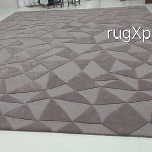 Modern Abstract Loop Cut Handmade Area Rug for Living Room , Bedroom ...