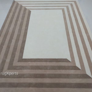 Modern Abstract Area Rug for Living Room , Contemporary Designer Hand ...