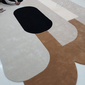 Modern Abstract Odd Shape Area Rug for Living Room , Bedroom ...