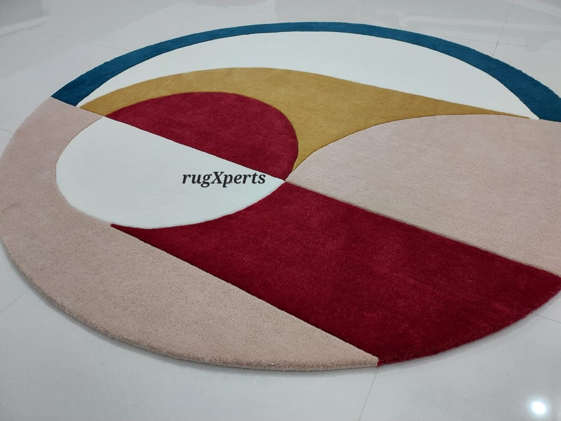 5x5 Feet Modern Designer Round Shape Area Rug for Living Room , Bedroom ...