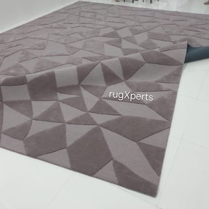 Modern Abstract Loop Cut Handmade Area Rug for Living Room , Bedroom ...