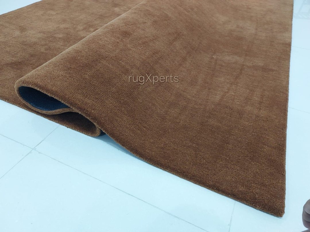 Premium Quality Golden Brown Area Rug for Living Room Designer Hand ...