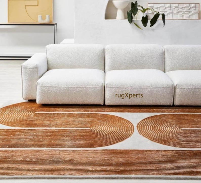 Modern Abstract Combed Curve Handmade Area Rug for Living Room - Etsy