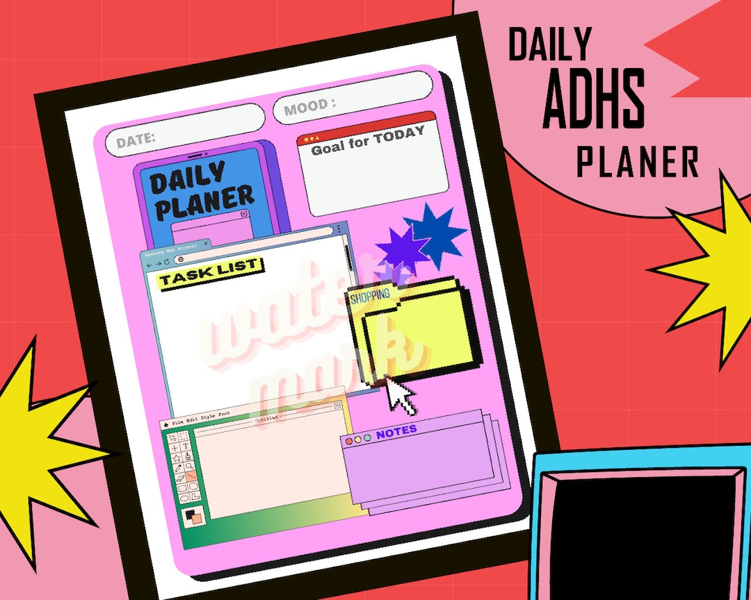 Aesthetic Y2K ADHD Planner PRINTABLE Adult ADHD Journal - Etsy
