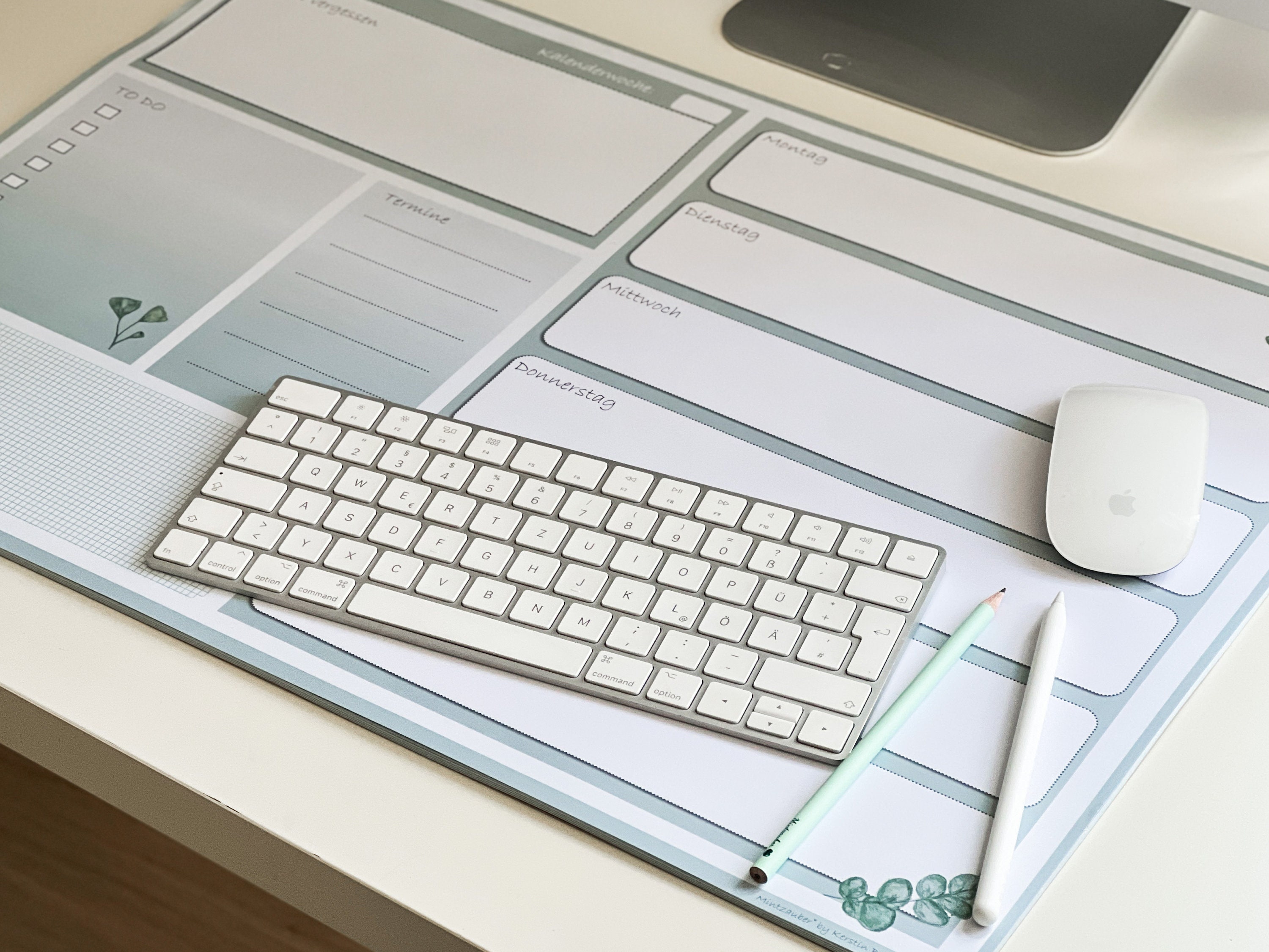 A2 Desk Pad Desk Pad Mint Green Coloring Pad Eucalyptus Home - Etsy